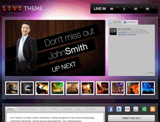 如何使用Live Theme在WordPress中添加实时流